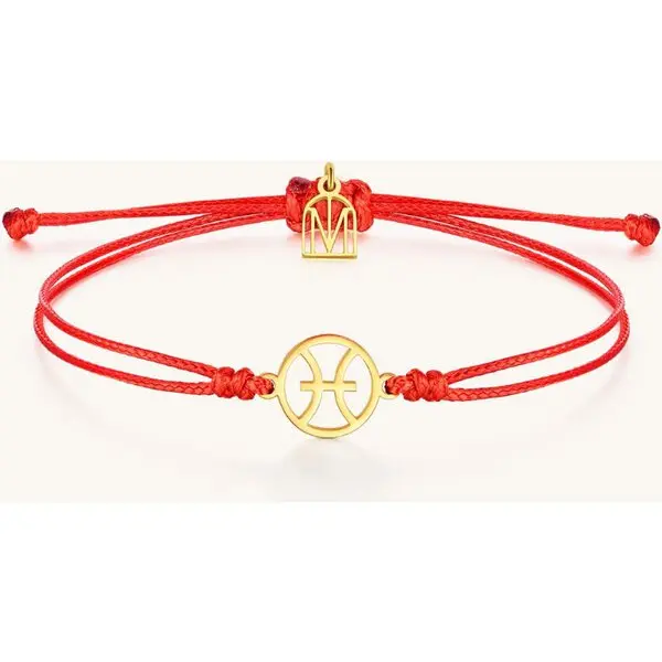 MANTRA Zodiac Thread Bracelet - Pisces Yellow Gold