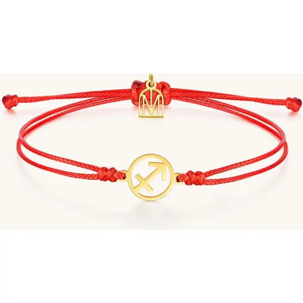 MANTRA Zodiac Thread Bracelet - Sagittarius Yellow Gold