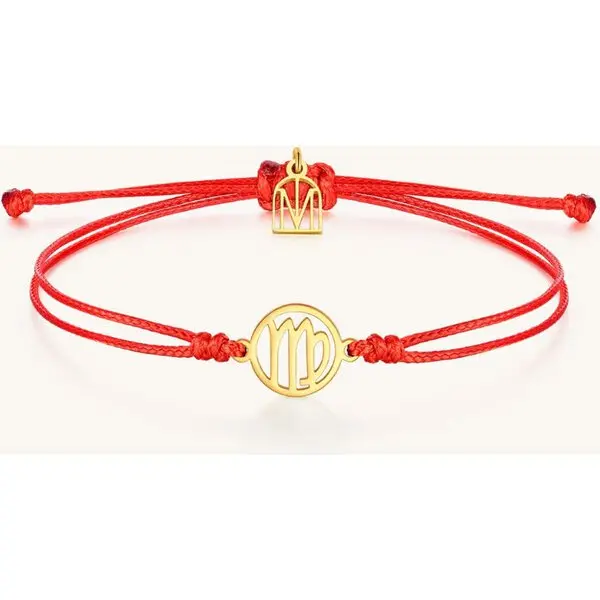 MANTRA Zodiac Thread Bracelet - Virgo Yellow Gold