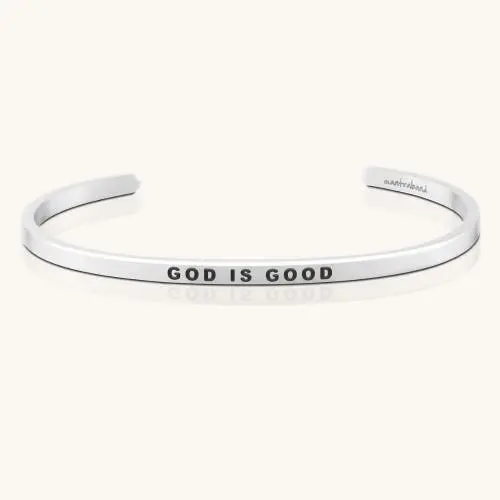 MANTRA God Is Good Bangle - Silver
