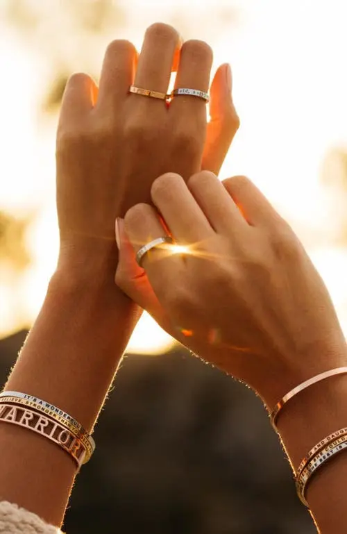 MANTRA Always My Sister, Forever My Friend Cuff Bracelet - Silver