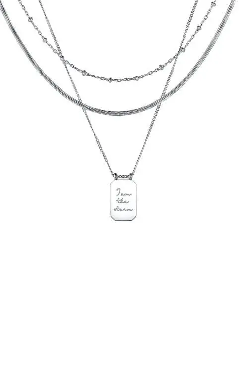 MANTRA I Am The Storm Layered Necklace - Silver