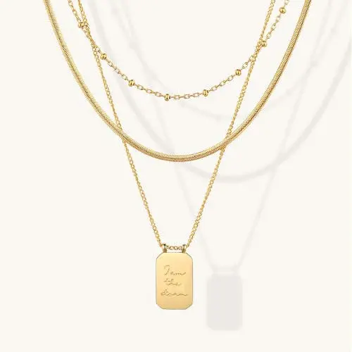 MANTRA I Am The Storm Layered Necklace - Yellow Gold