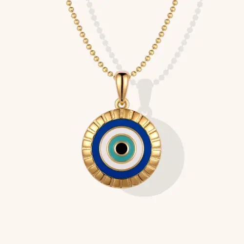 MANTRA I Am Supported And Protected Evil Eye Necklace - Gold
