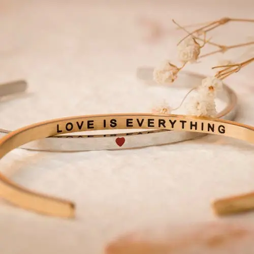 MANTRA Love Is Everything Cuff Bracelet - Silver