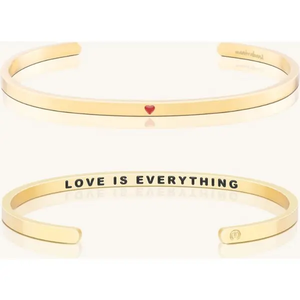 MANTRA Love Is Everything Cuff Bracelet - Yellow Gold