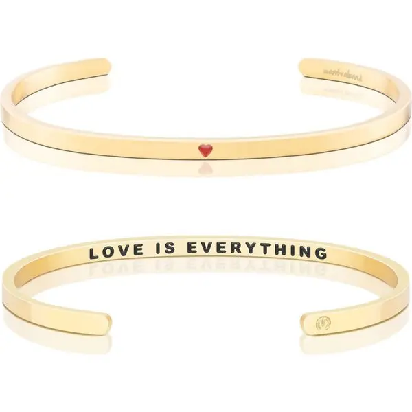 MANTRA Love Is Everything Cuff Bracelet - Yellow Gold