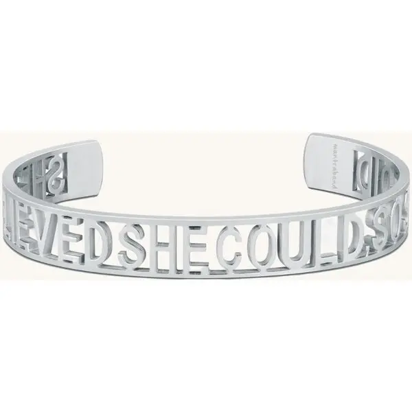 MANTRA She Believed She Could Bangle - Silver