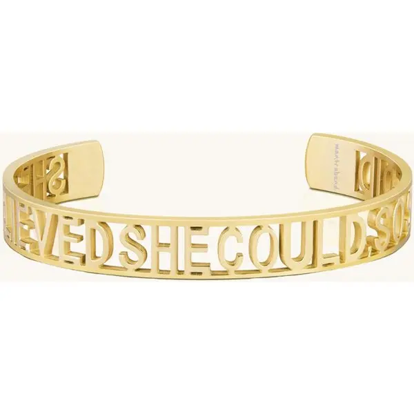 MANTRA She Believed She Could Bangle - Yellow Gold