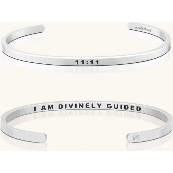 MANTRA Angel Number 1111 Cuff Bracelet - Silver
