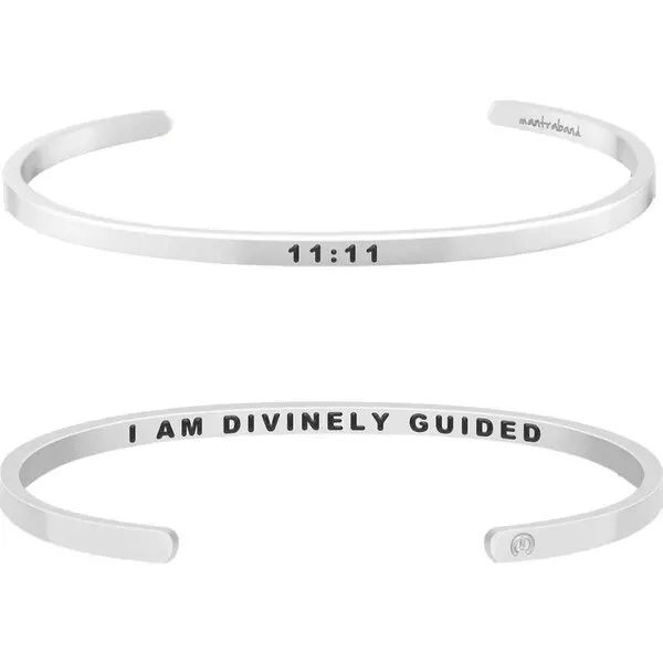 MANTRA Angel Number 1111 Cuff Bracelet - Silver