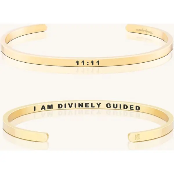 MANTRA Angel Number 1111 Cuff Bracelet - Yellow Gold