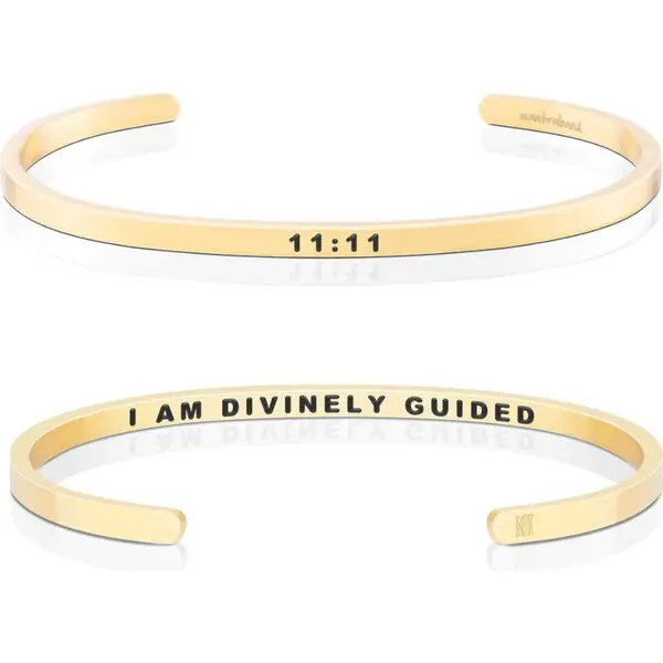 MANTRA Angel Number 1111 Cuff Bracelet - Yellow Gold