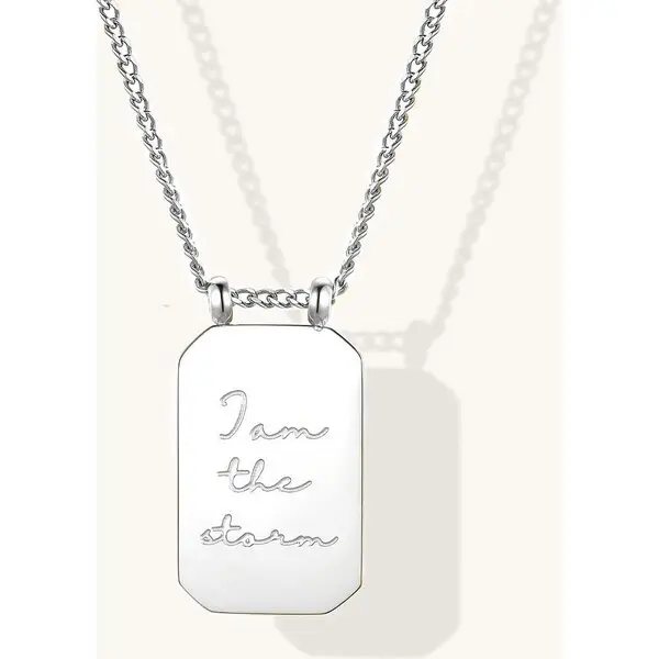 MANTRA I Am The Storm Stainless Steel Necklace - Silver