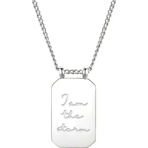 MANTRA I Am The Storm Stainless Steel Necklace - Silver