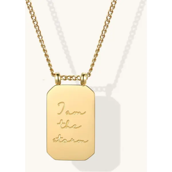 MANTRA I Am The Storm Stainless Steel Necklace - Yellow Gold