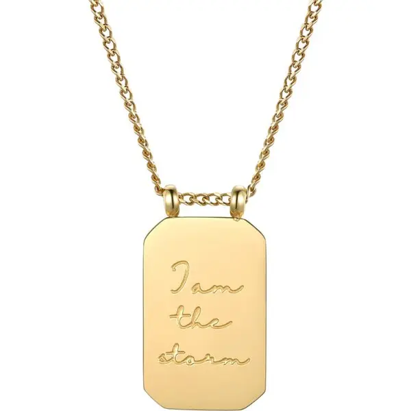 MANTRA I Am The Storm Stainless Steel Necklace - Yellow Gold