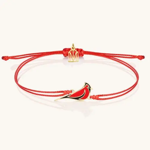 MANTRA Thread Of The Red Cardinal Bracelet - Yellow Gold