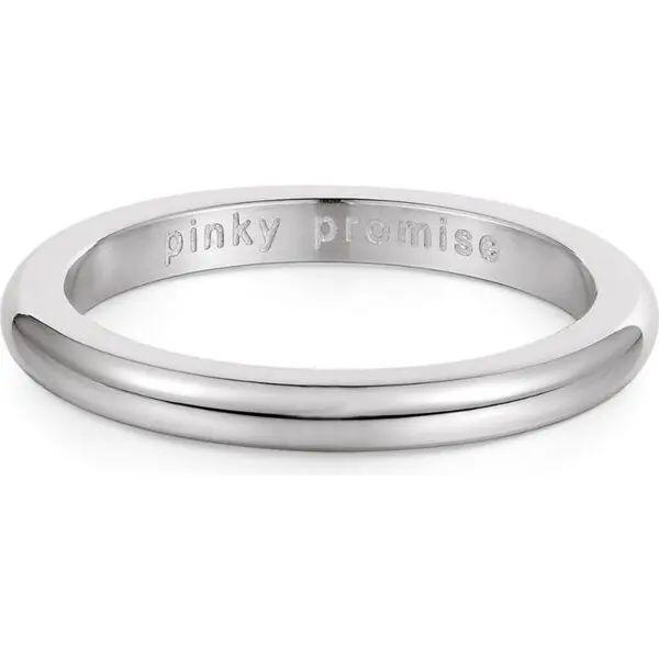 MANTRA Pinky Promise Ring In 18k Gold-dipped Stainless Steel - Silver