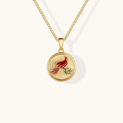 MANTRA Cardinal Always In My Heart Pendant Necklace - Gold