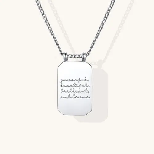 MANTRA Pendant Necklace With Stainless Steel Chain - Silver