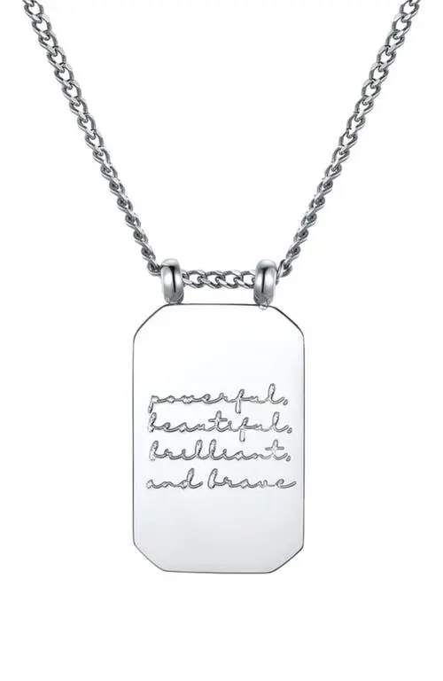 MANTRA Pendant Necklace With Stainless Steel Chain - Silver