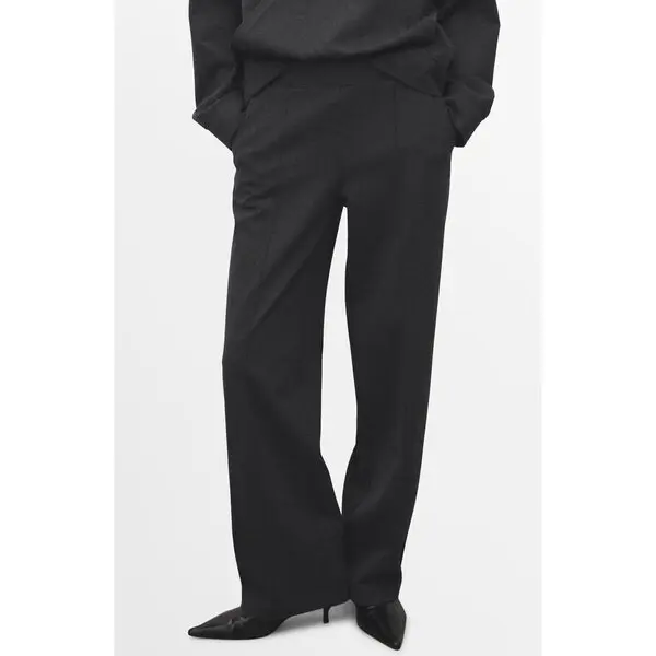 Mango Flecked Knit Straight Leg Pants