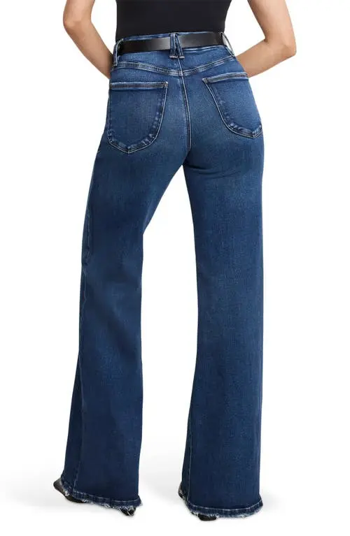 Good American Soft-tech Good Waist Patch Pocket High-waist Palazzo Jeans - Indigo511
