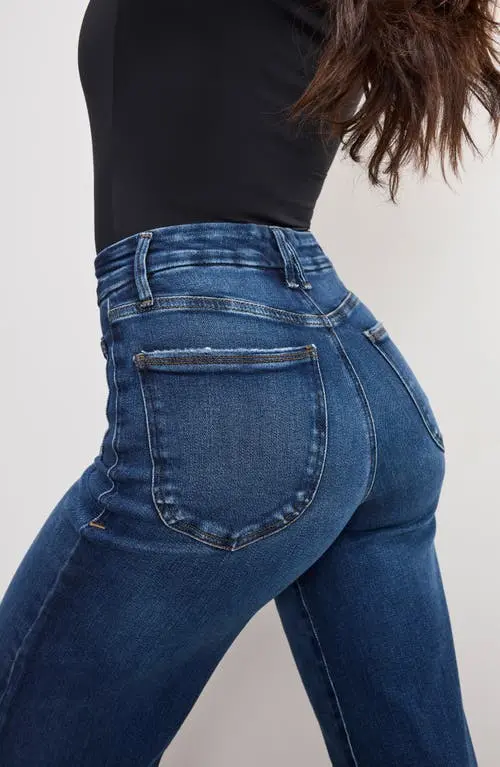 Good American Soft-tech Good Waist Patch Pocket High-waist Palazzo Jeans - Indigo511