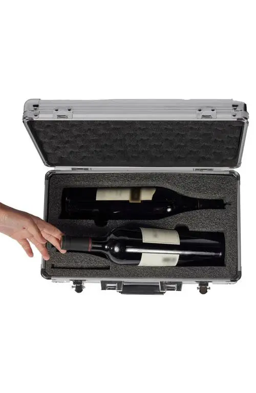 VINGARDEVALISE Vinbottle 2-bottle Case - Silver