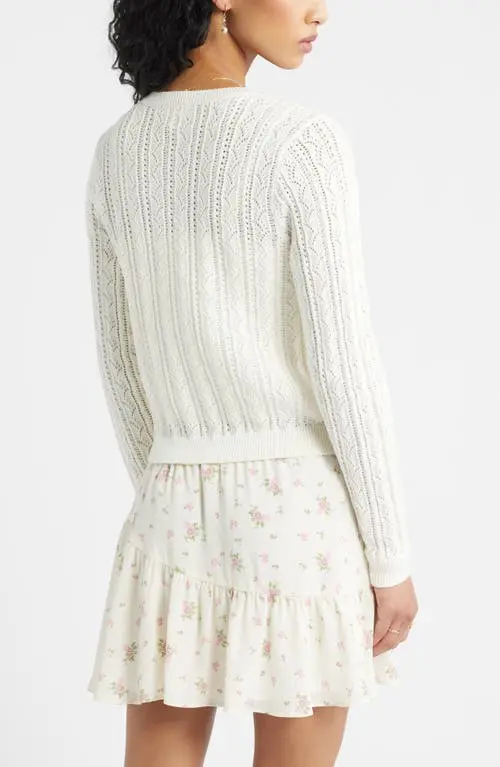 Bp. Pointelle Knit Cardigan - Ivory