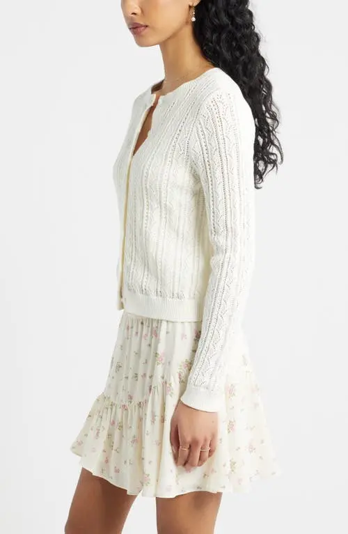 Bp. Pointelle Knit Cardigan - Ivory