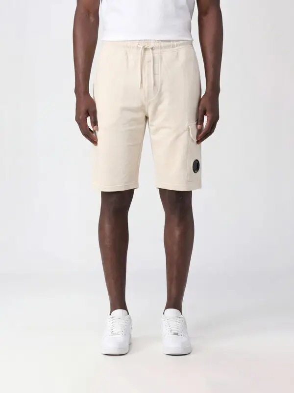 C.P. COMPANY Cotton Cargo Shorts With Drawstring - Ice