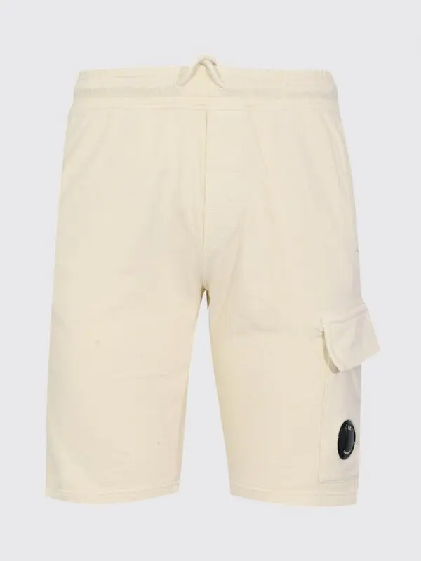 C.P. COMPANY Cotton Cargo Shorts With Drawstring - Ice