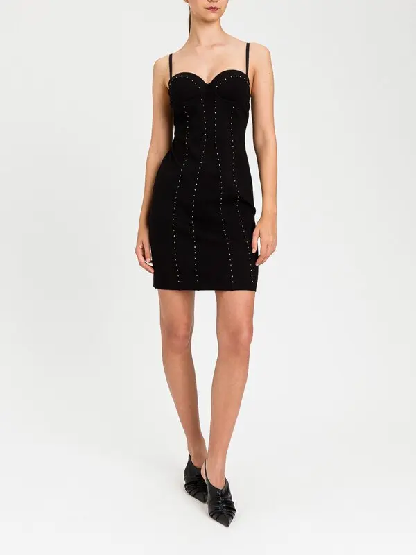 TWINSET Viscose Blend Mini Dress With Rhinestones