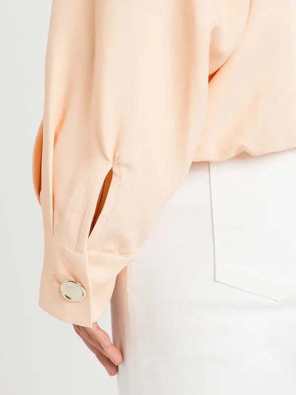 TWINSET Stretch Viscose Bomber Jacket - Peach