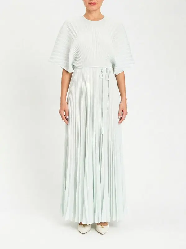 TWINSET Pleated Crêpe Kaftan Dress - Water