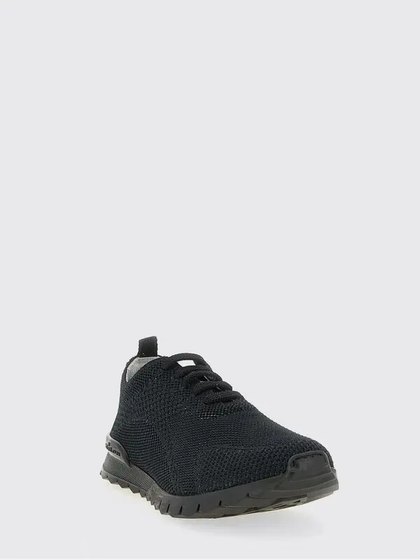 Kiton Crochet Cotton Low Top Sneakers - Black