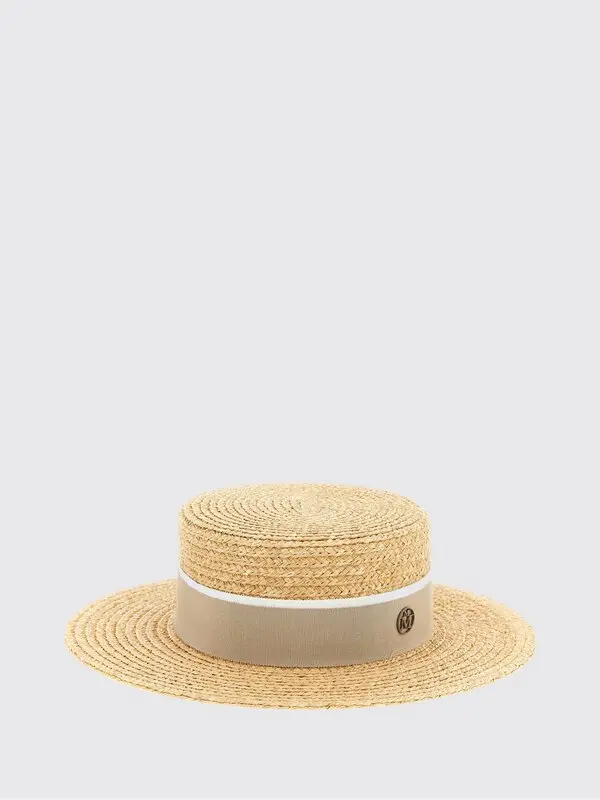 MAISON MICHEL Straw Hat - Beige