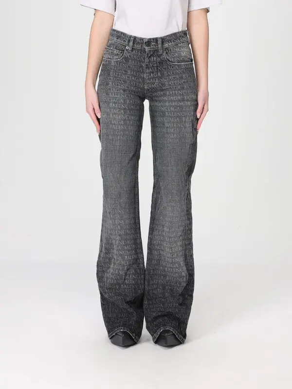 Balenciaga Monogrammed Wide-leg Jeans
