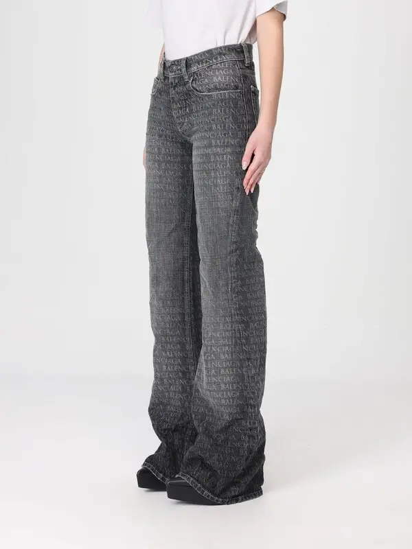 Balenciaga Monogrammed Wide-leg Jeans