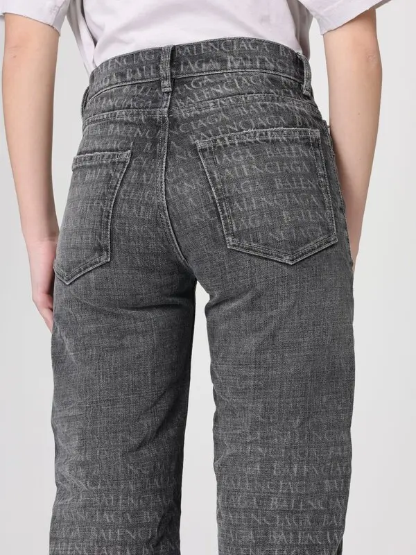 Balenciaga Monogrammed Wide-leg Jeans