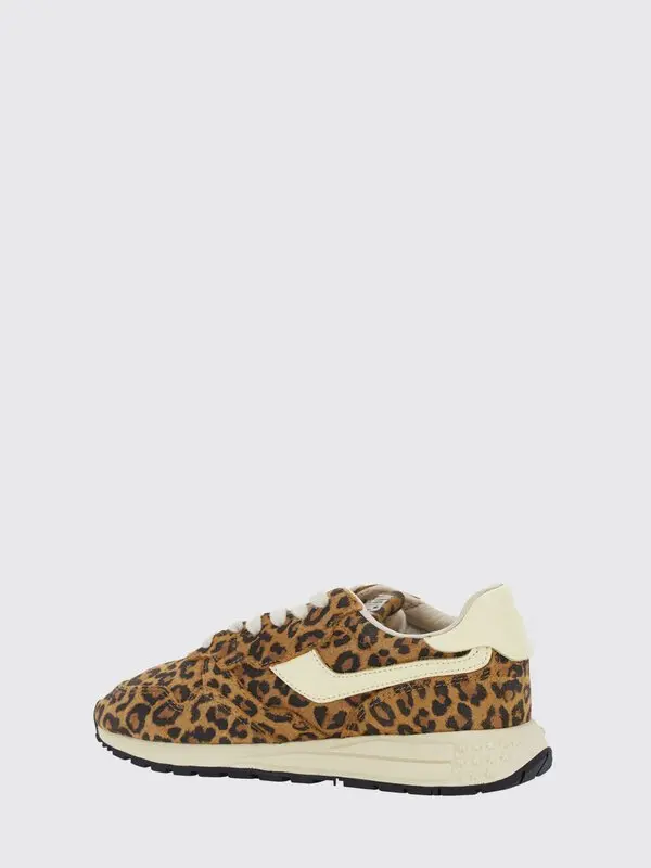 AUTRY Leopard Print Lace-up Sneakers - Brown