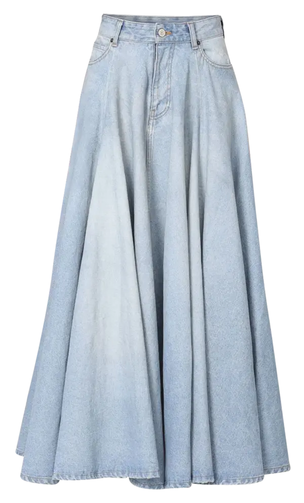 Balenciaga Denim Maxi Skirt - Blue