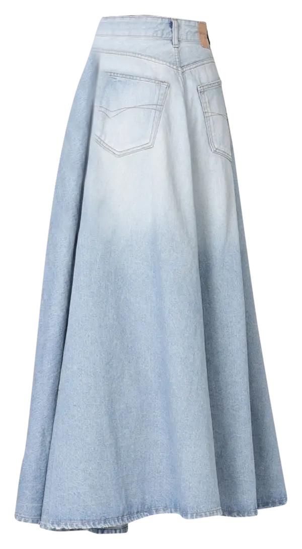 Balenciaga Denim Maxi Skirt - Blue