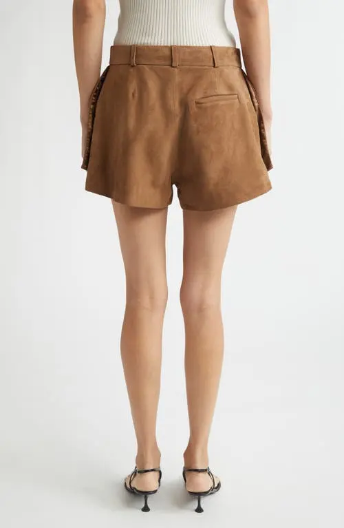 Monse Blazer-inspired Suede Shorts - Tan