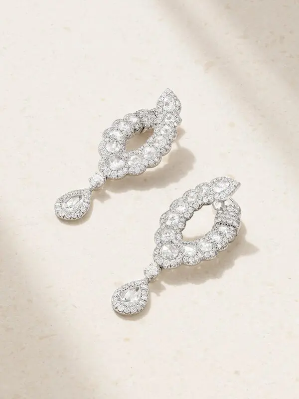 DAVID MORRIS Mandorla Diamond Hoop Earrings - Gold