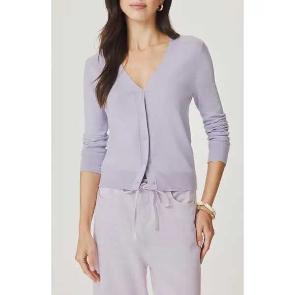 Splendid Christa Cropped Cardigan - Lavender Purple