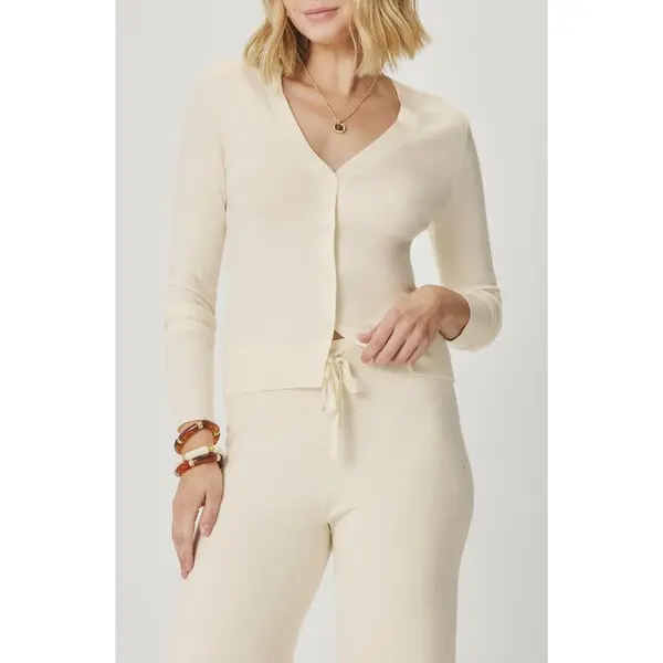 Splendid Christa Cropped Cardigan - Shell White