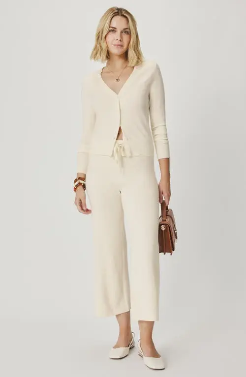 Splendid Christa Cropped Cardigan - Shell White